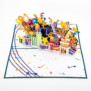 iGifts And Cards Happy 17th Blue Birthday 3D Pop Up Greeting Card – Awesome 17 Birthday Card Daughter, Son, Turning Seventeen Birthday Gift Grandson, Granddaughter, Unique Present, 5" X 7"