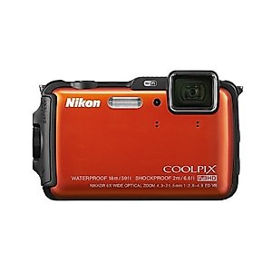 Nikon COOLPIX AW120 16 MP Wi-Fi and Waterproof Digital Camera with GPS and Full HD 1080p Video (Orange) (Discontinued by Manufacturer)