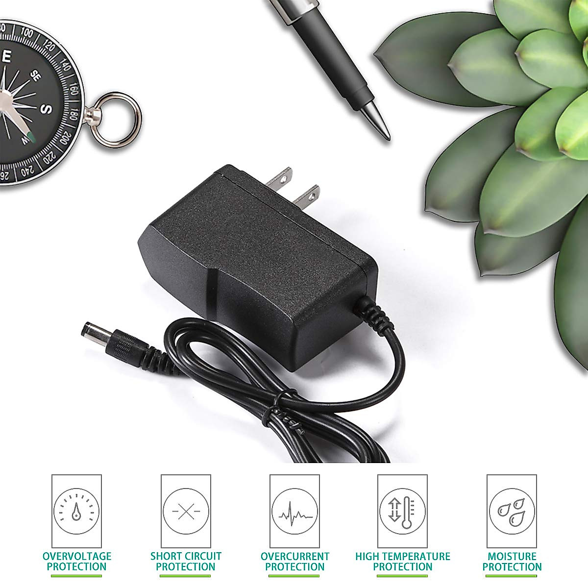 6V 2A AC/DC Adapter, Wall Charger, DC Power Supply for 6 Volt 2A 1500mA 1000mA 800mA 700mA 600mA 500mA 300mA 100mA~2000mA Equipment with 2 Interchangeable DC Plug
