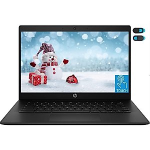 HP 2023 Chromebook 14 Inch Touchscreen Laptop, Intel Celeron N4500 up to 2.8 GHz, 8GB RAM, 32GB eMMC, WiFi, Webcam, USB Type C, Chrome OS + YSC Accessory (Zoom or Google Classroom Compatible)