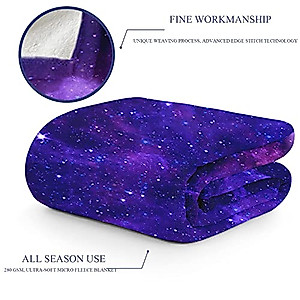 Ultra-Soft Cozy Flannel Fleece Throw Blankets 40"x50", Smooth Warm Fuzzy Plush Blankets for Sofa Bed Kids Adults (Galaxy Solar System Universe Space Astronomy)