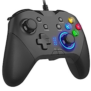 Wired Gaming Controller, PC Gamepad Joystick, Dual Vibration, Programmable Remap M1-M4, Game Console for Windows 7/8/10/ Laptop, TV Box, PS3, Android, Switch