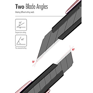 FantastiCAR 2-Pack Auto Lock Retractable Utility Knife, Snap Off Safety Cutter, with Aluminium Alloy Grip, 60 Degree and 30 Degree Blades, for Precision Trimming Jobs (Pink)