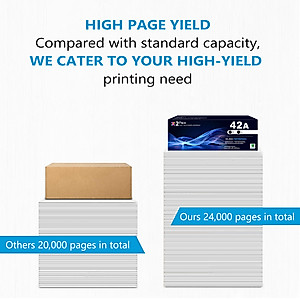 42A Q5942A Toner Cartridge with CHIP 2 Pack: High Yield Replacement for HP 42A Black Toner Cartridge Q5942X Q5945A Works with Laser 4200, 4250, 4300, 4350, M4345 MFP Series Printer | Q5942A 42A Ink