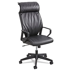 Safco Products 5075BL Priya Leather High Back Executive Chair, Black