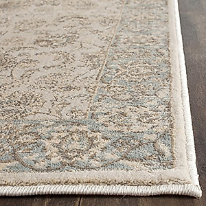 SAFAVIEH Vintage Collection Runner Rug - 2'2" x 12', Ivory & Light Blue, Traditional Distressed Design, Non-Shedding & Easy Care, Ideal for High Traffic Areas in Living Room, Bedroom (VTG571A)