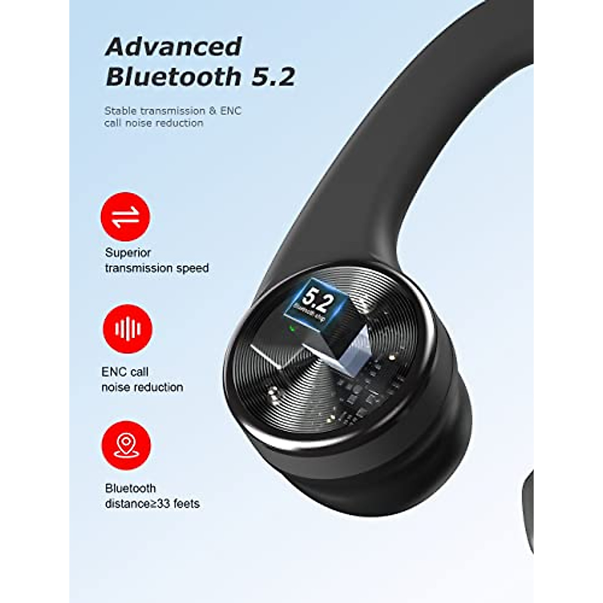TTQ Wireless Earbuds, Bluetooth Headphones 80Hrs Playtime with Charging Case and Earhooks Over Ear Waterproof Earphones with Mic for Working Sports Running Workout iOS Android TV Phone Laptop