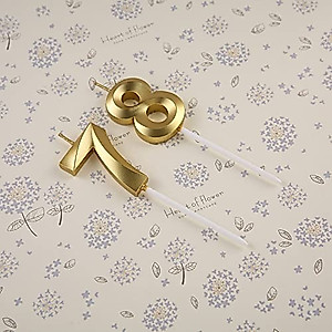 Gold 78th & 87th Birthday Candles,Gold Number 78 87 Cake Topper for Birthday Decorations Party Decoration