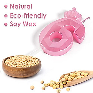 Number 30 Candles with Crown, 30th Birthday Candles, Pink Birthday Candles for Cake, 3D Design Cake Topper for Birthday Party Wedding Anniversary Celebration Decorations Supplies