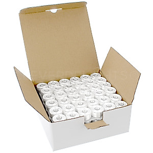 CleverDelights White Prewound Bobbins - 144 Pack - Size A Bobbins - 75D/2 (60WT) Polyester Thread - Compatible with SE400 SE600 SE625 SE700 SE725 SE1900 PE535 PE550D PE800 PE900 - SA156 Replacement