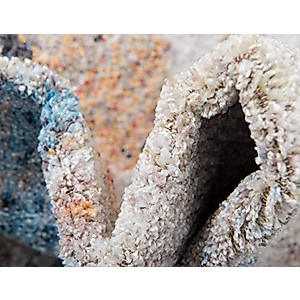 Unique Loom Rainbow Collection Modern Abstract Watercolor Multi Area Rug (8' 0 x 11' 0)