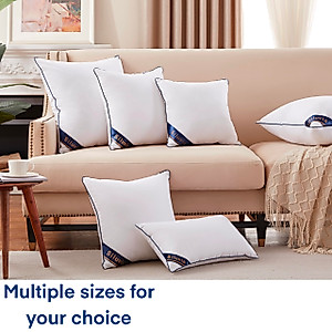 Siluvia 18"x18" Pillow Inserts Set of 2 Decorative 18" Pillow Inserts with 100% Cotton Cover Square Interior Sofa Throw Pillow Inserts Decorative White Pillow Insert Pair Couch Pillow