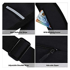 Men Small Sling Shoulder Crossbody Bag, Lightweight Anti-theft One Strap Casual Chest Bag Slim Backpack for Outdoor Walking Trip Hiking Biking Fits Up to 7.9 inch iPad Mini (Black)