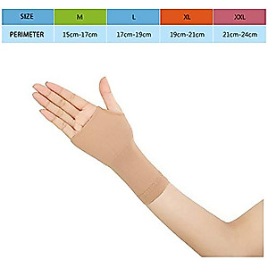 Palm Hand Brace Wrist Support Compression Sleeve for Carpal Tunnel (M, Skin)