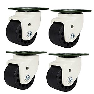 Swivel Castor Wheel Trolley Furniture Caster, Heavy Duty Caster Wheels, 360 Degree Swivel Castors, White Nylon Material, for Furniture Workbench Welding Table, Workbench Caster, 4 Pieces Castor Wheel