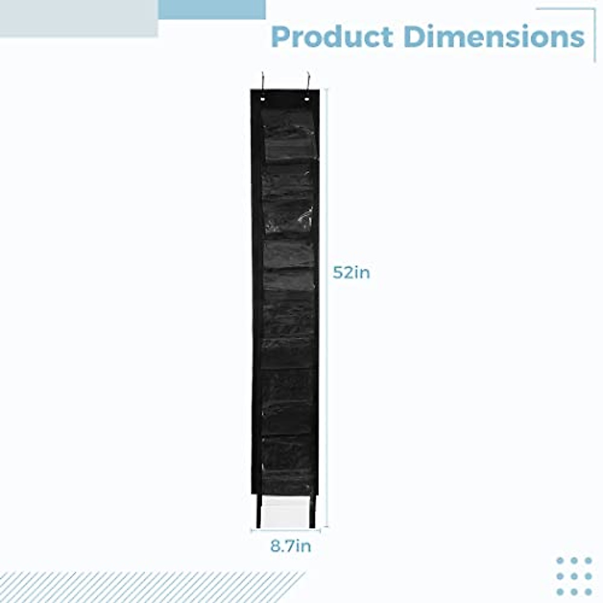 Outgeek Leggings Storage Organizer, Space Saving Clothes Roll Holder with 12 Compartments, Foldable Closet Hanging Storage Bag for Shirts, Pants, Towels, Jean (Black)