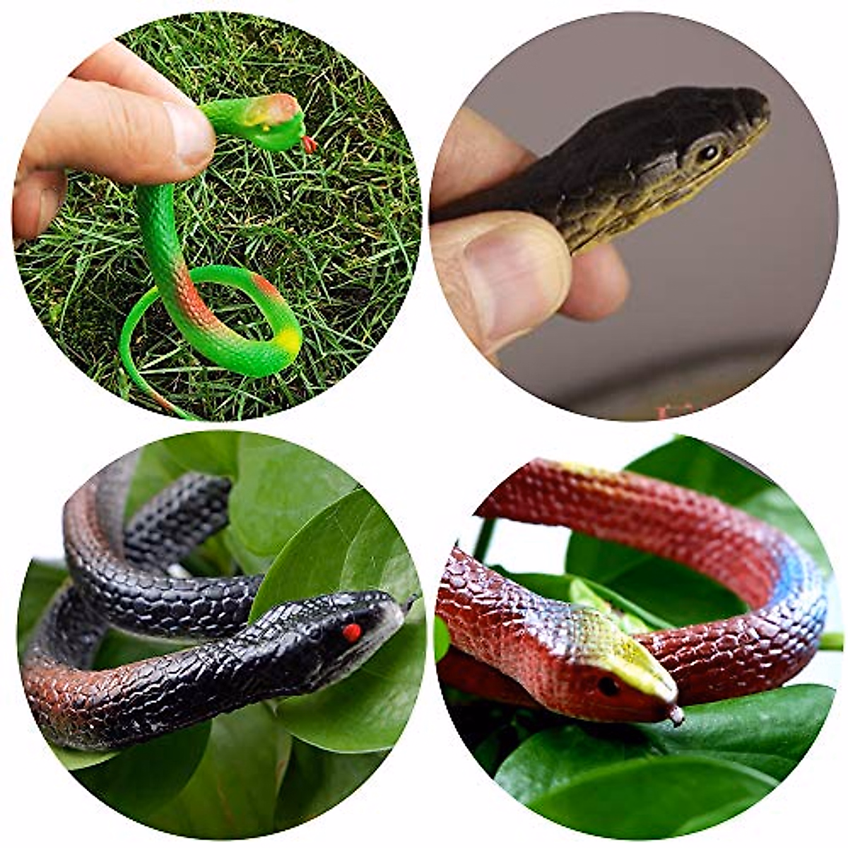 Shyflpopo 11 Pcs Realistic Rubber Snakes Decoration for Garden Props to Scare Birds, Squirrels, Mice, Prank Toys, Theater Props, and Party Favors for Kids