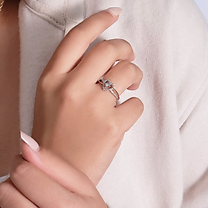 Cali Trove, Diamond Heart Promise Ring for Women, Heart Ring 1/10ct White Diamonds in Miracle Plate Setting with Criss-Cross Women's Engagement Ring in Yellow Gold-Plated, Rose Gold-Plated or 925