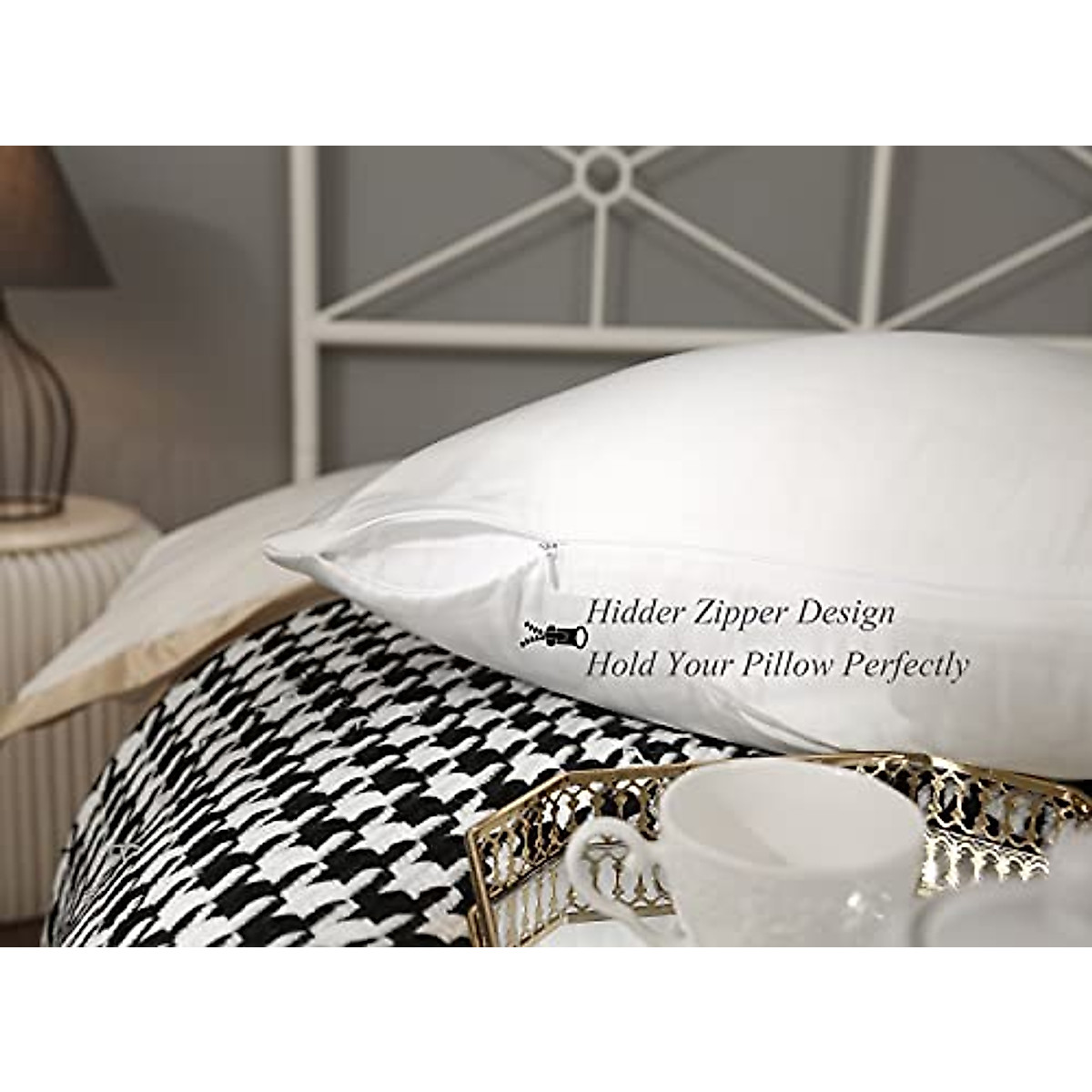 YOWMINGSILK 100% Natural Mulberry Silk Pillowcase Set of 2 for Hair and Skin with Hidden Zipper,19 Momme,600 Thread, Soft Breathable Smooth Both Sided Silk Pillow Cover(White,Standard20x27)