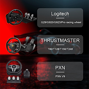 Anman Entry level Racing Wheel Stand Fit for Logitech/Thrustmaster/PXN/Fanatec G25 G27,G29 G923 T128x T248 T80 T300 T500RS,Fully Foldable Steering Wheel Cockpit,Not Included Wheel Shifter Pedals