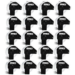 NineLeaf (20 Roll /800 Labels per Roll) Die-Cut Small Address Labels with Cartridge Compatible for Brother DK-1209 DK1209 29mm x 62mm (1-1/7" x 2-3/7") White Paper use in QL Label Printers