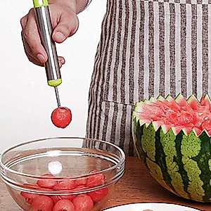 Gayisic 4 PCS Watermelon Slicer Cutter, Fruit Carving Tools Knife Kit , Stainless Steel Fruit Corer Cutter Kit for Ice Cream Melon Fruit Slicer