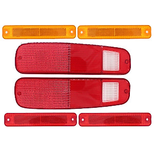 NewYall Left Right Tail Light Lens Only Taillamp Housing and Side Marker Light Fender for Ford F150 F250 E150 Econoline Bronco