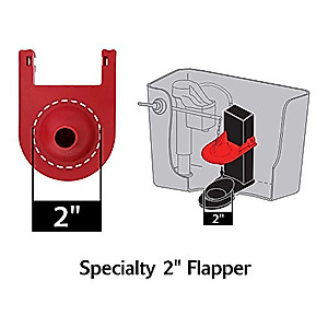 Korky 2012BP Shark Fin Repairs-Replaces Kohler Parts 84138, 84314, 85655 and 89825-Made in USA, Fits Specific 1 Piece Toilets, Red