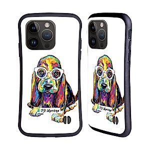 Head Case Designs Officially Licensed P.D. Moreno Basset Hound Dogs Hybrid Case Compatible with Apple iPhone 15 Pro