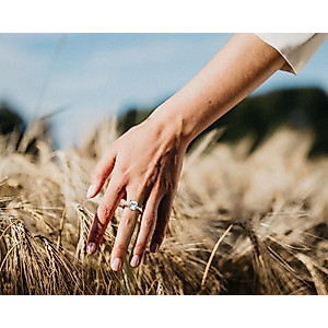 AINUOSHI Sterling Silver Moissanite Diamond Ring, 2.0ct Pear Shaped Wedding Ring, D-E Color Grade, Perfect for Wedding, Engagement Proposal and Anniversary. Size 4.0 In US