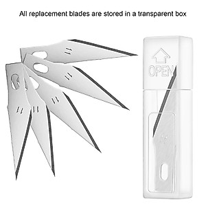 4 Pieces Craft Knife Knife Hobby Knife with 40 Pieces Stainless Steel Blades Kit for Cutting Carving Scrapbooking Art Creation(Yellow, Green, Blue, Silver)