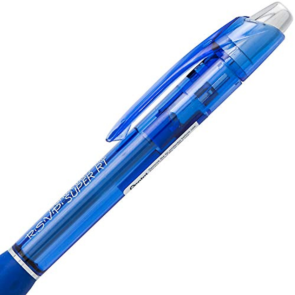 Pentel RSVP Super RT Ballpoint Pen, (0.7mm) Fine Line, Blue Ink, Box of 12 (BX477-C)