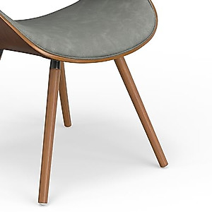 SIMPLIHOME Malden Dining Chair in Distressed Grey Vegan Faux Leather, 22.8"W x 20.9"D x 30.9"H, Mid-Century Modern Wood Back Chair for Dining Room