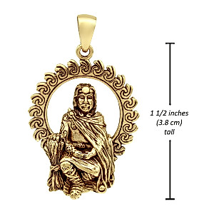 Dryad Design Celtic God Lugh Pendant - Solid Bronze Celtic Pagan Jewelry (Men or Women)