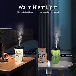 bestmoument Portable Small Cool Mist Humidifiers 270ML - USB Desktop Humidifier for Plants, Office, Car, Baby Room with Auto Shut Off & Night Light - Quiet Mini Humidifier