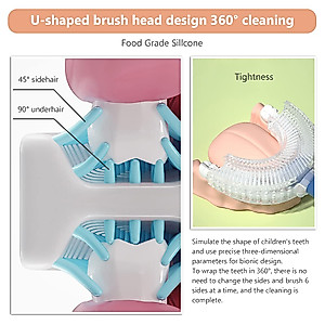 Kdgtebo 2 PCS U Shaped Toothbrush,Kids Toothbrushes,Kids U Shaped Toothbrush,U Shape Kids Manual Toothbrush,360 Kids U-Shaped Toothbrush,Soft Silicone Brush Head,Design for Toddler Toothbrush Age 2-6