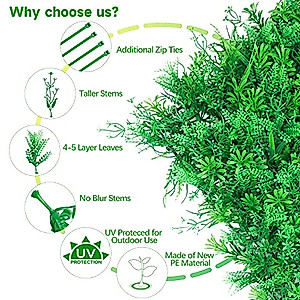 12 PCS Artificial Grass Wall Panel 23.6”x15.7”Boxwood Hedges Wall Panels Grass Backdrop Greenery with UV Protection, Fairy Privacy Grass Wall Decor for Fence, Backyard, Weddings and Events