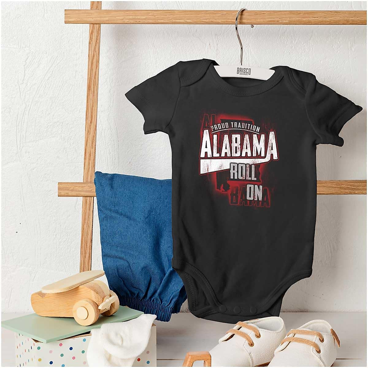 Brisco Brands Alabama Tradition Distressed Athletic Baby Romper Boys or Girls
