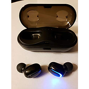 STech Air-i10 True Wireless Earbuds Bluetooth v5 Headphones, Waterproof, Incredible Stereo Hi-Fi Sound, 200H Standby, Auto Pairing, Auto Charging, Charging case (Black)