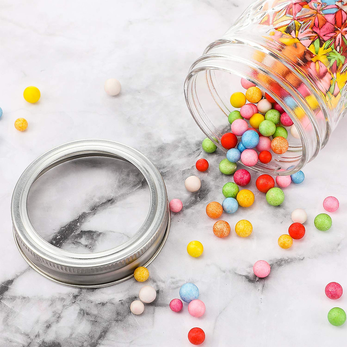 24 Pieces Regular Mouth Canning Jar Replacement Metal Rings Practical Screw Jar Bands Leak Proof Tinplate Metal Bands Rings, Compatible with Mason Jar (Silver)