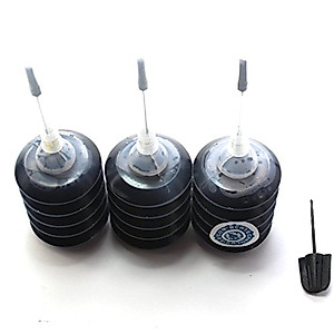 BCH Dye Ink Cartridge Refill Kit for HP 21 56 27 60 61 62 63 64 65 92 94 96 901 74 XL Cartridges 3-Bottle Triple Black ID30-KKK