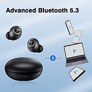 SKEG T10 Pro Wireless Earbuds Bluetooth Headhones with Deep Bass, Wireless Fast Charging, 32 H Battery Life, 4 Microphones Bluetooth 5.3 Earphones for Workout Sports