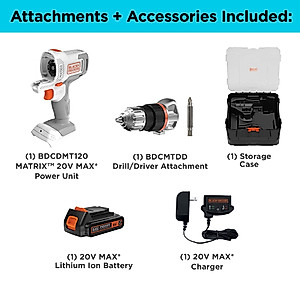 BLACK+DECKER BLACK+DECKER MATRIX 20V MAX* Drill Kit with Storage Case (BDCDMT120WCSTFF)