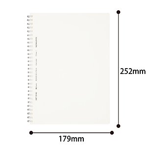 KOKUYO Spiral Lined Notebook, 10'' x 7'' Business Journal B5 Soft Ring Notebooks with A 6mm Ruled, 80 Perforated Sheets, Clear 1 Subject Notebook, Note Taking for Work. Japan Import (SU-SV508B-T)