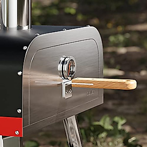 Pizza Oven, Obqer Portable Outdoor Pizza and Grill Oven Gas, Wood Fired Pizza Maker Stainless Steel Foldable Pizza Ovens with Gas Burner, Pizzas Peel, Stone,Scoop,Carry Cover Bag (Black)