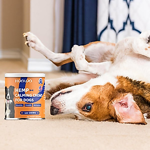 HOOLOO Calming Chews for Dog Anxiety Relief-Natural Puppy Calming Treats Help Manage Stress and Promote Relaxation,Made in USA-120 Chews