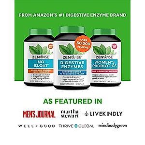Zenwise Probiotic Digestive Multi Enzymes, Probiotics for Digestive Health, Bloating Relief for Women and Men, Enzymes for Digestion with Prebiotics and Probiotics for Gut Health - 180 Count