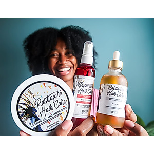 Rastta Locs Rosewater and Mint Conditioning Loc and Body Refreshing Spray for Type 4 hair, Braids, Organic, Vegan Hair Moisturizer, Dreadlock Spray with Aloe. - Tropical Mint Fragrance - 4oz