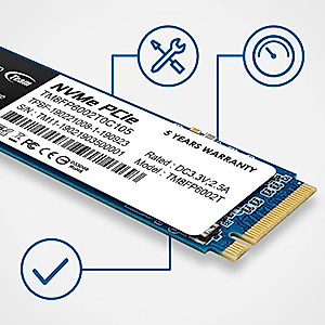 TEAMGROUP MP33 256GB SLC Cache 3D NAND TLC NVMe 1.3 PCIe Gen3x4 M.2 2280 Internal Solid State Drive SSD (Read/Write Speed up to 1,600/1,000 MB/s) Compatible with Laptop & PC Desktop TM8FP6256G0C101