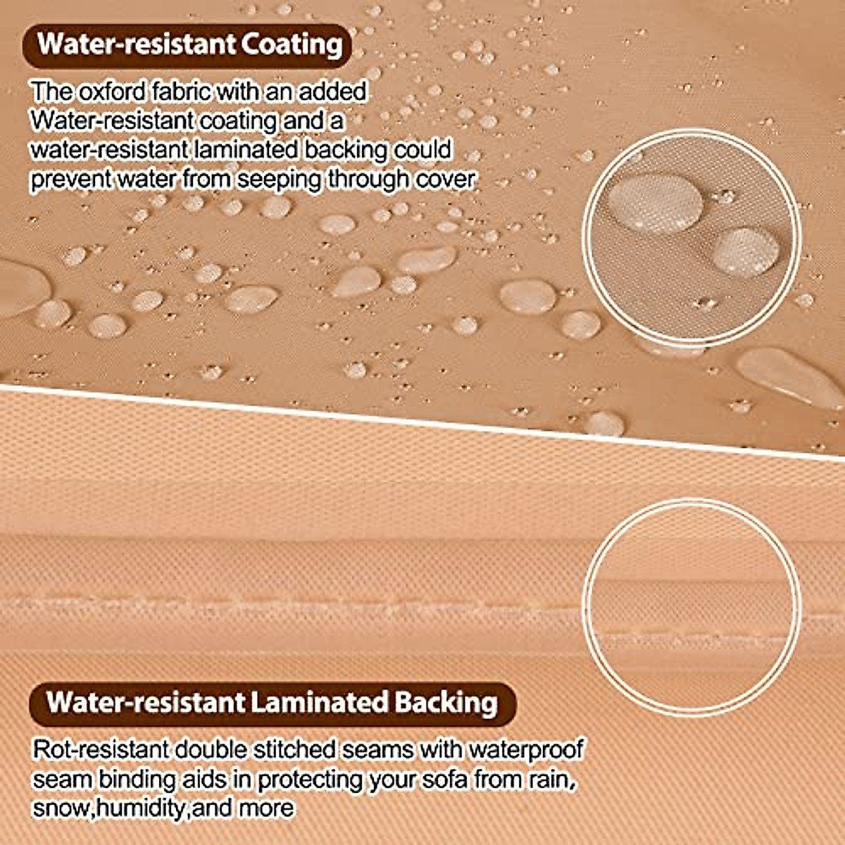 QH.HOME Outdoor Patio Couch Cover Waterproof 900D Heavy Duty Strong Tear Resistance - 3 Seater Outdoor Bench Sofa Cover UV Resistant Fade, Lawn Patio Furniture Covers with Air Vent 78"W x 42"D x 32"H